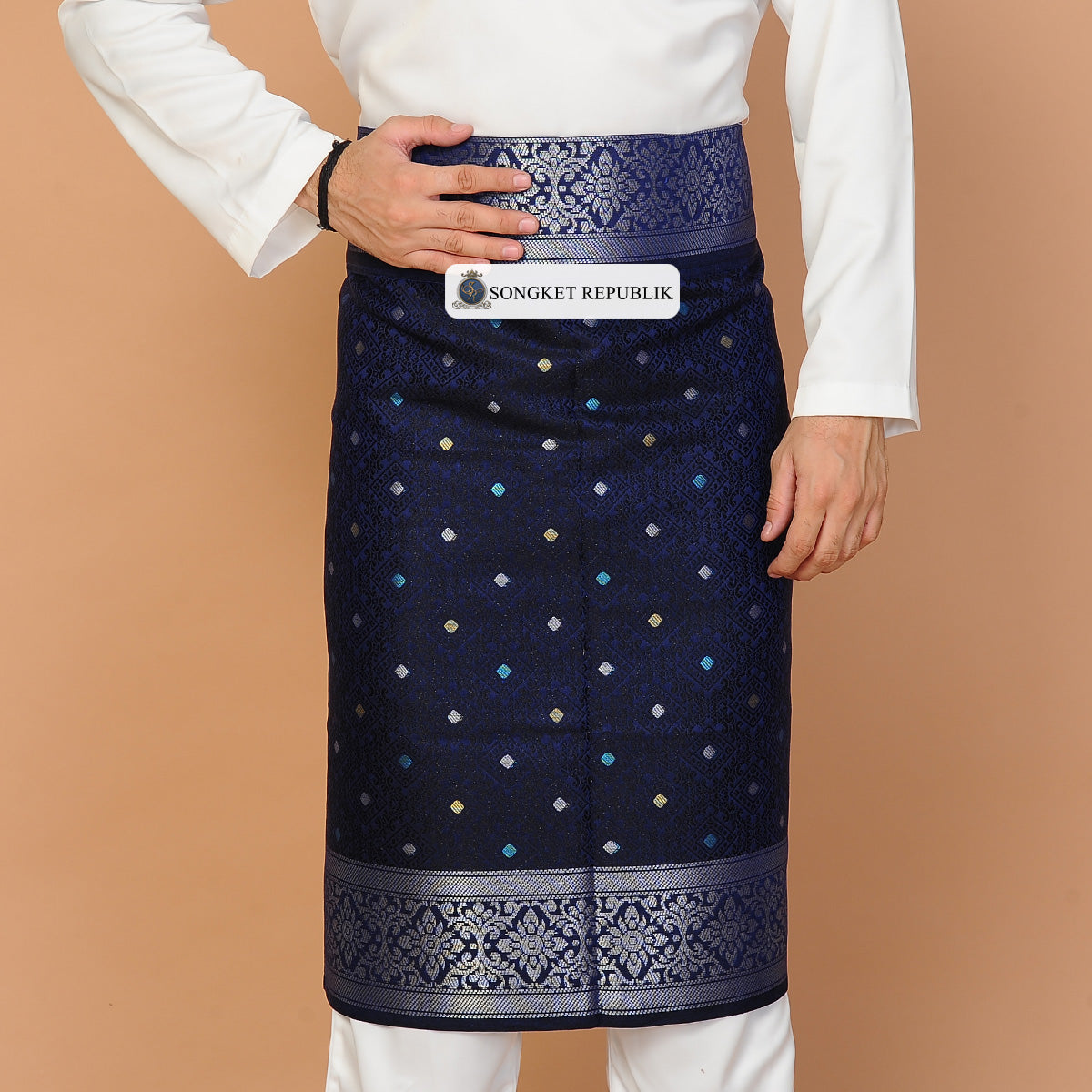 Sampin Diamond - Navy Blue Silver – Songket Republik